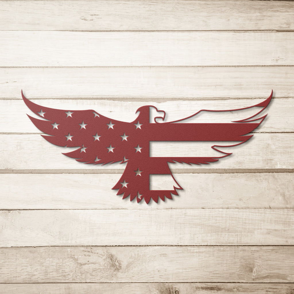 E6G American Eagle Die-cut Metal Sign – Eagle Six Gear